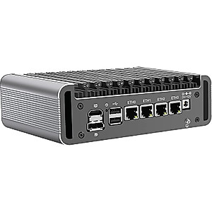 CWWK 12th Generation Intel 2.5G Soft Router PC Celeron J6412 4 Network Ports i226-V LAN Fanless Mini PC Firewall Computer (No RAM No SSD)