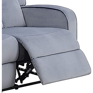 AC Pacific Dale Living Room Manual Reclining Sofas, Modern Upholstered Couch with Curve Arms and Padded Back Cushions, Loveseat, Flint Grey