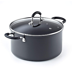 Cook N Home Casserole Dutch Oven Stockpot With Lid Professional Hard Anodized Nonstick 6-Quart , Oven Safe - with Stay-Cool Handles, black
