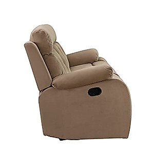 Blackjack Furniture Elton Microfiber Reclining Modern Living Room Sofa, Beige