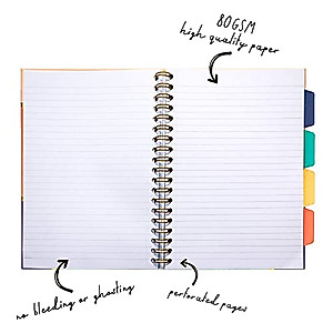 Pukka Pad, Carpe Diem 5-Project Double Spiral Bound Notebook 3-Pack with Repositionable Dividers - 200 Pages of 80GSM Paper with Perforated Edges – Floral Love, B5 10 X 7in