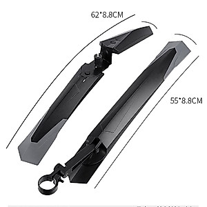 Houkiper Bike Fender Set, Universal Bicycle Mudguard Set Mountain Bike Front and Rear Mud Guard, Bike Mudguard Bicycle Fender Fit for 22 to 29 inches, Black, 19GDUSFBA3105639LIN