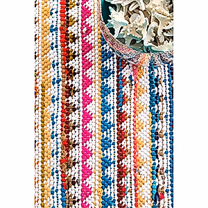 nuLOOM Rainbow Striped Boho Accent Rug, 2' x 3', Multi