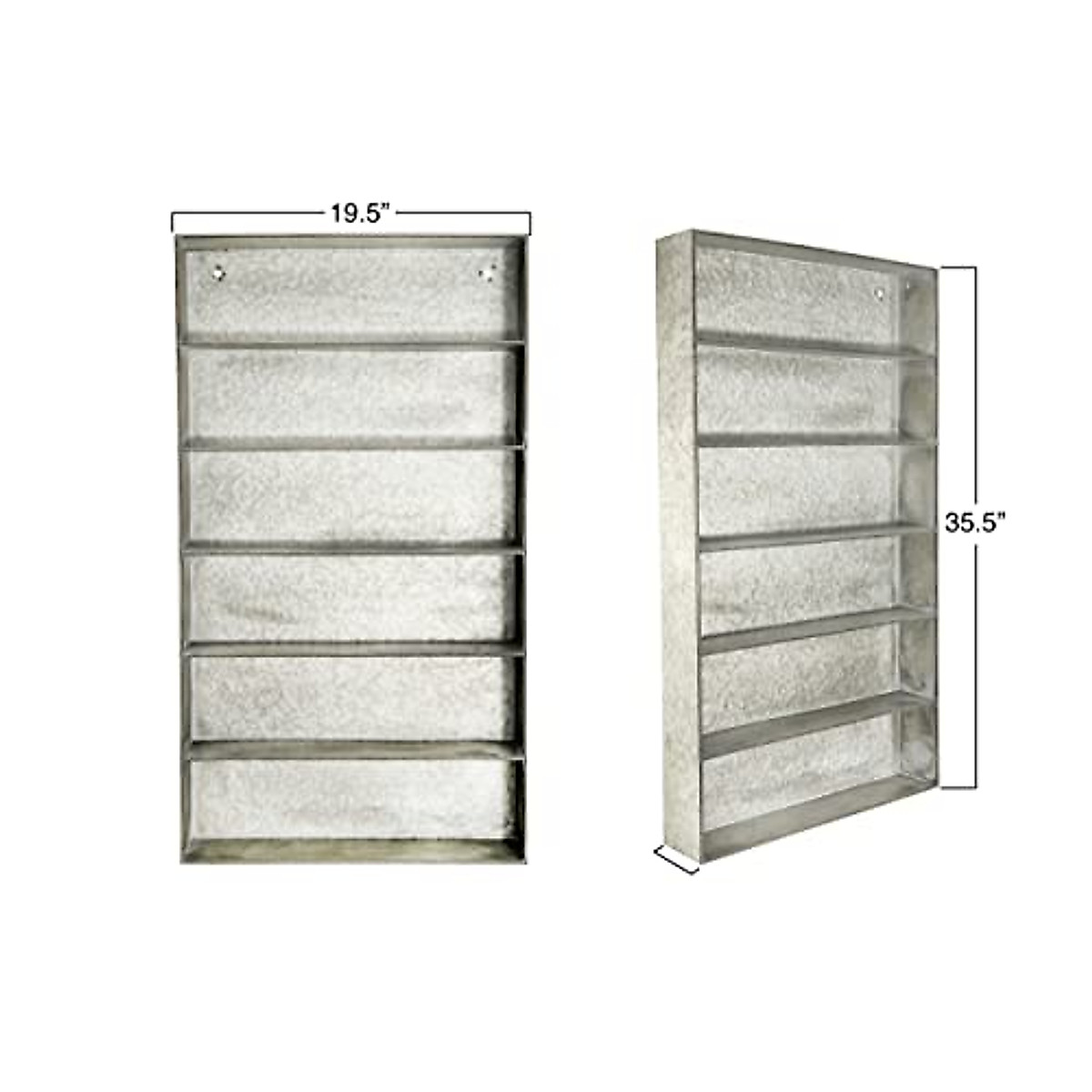 Creative Co-Op Distressed Grey Metal 6 Tier Wall Shelf