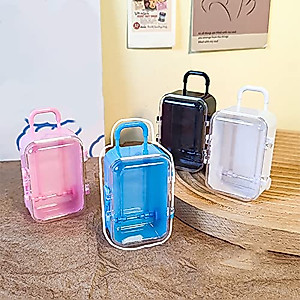 Storage Box Storage Container Storage Box Creative Mini Suitcase Style Jewelry Storage Bin Candy Container Desk Organizer for Home - Black