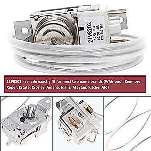2198202 Refrigerator Cold Control Thermostat by Kotoysoo - Replacing with Whirlpool and Kenmore Refrigerators – Replaces Part Numbers: 2161284, 2198201, PS11739232, AP6006166, WP2198202