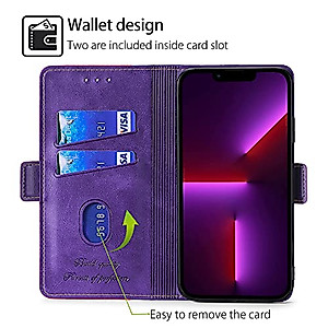 Fansipro Wallet Folio Case for Samsung Galaxy S9 Plus, Premium PU Leather Slim Fit Cover for Galaxy S9 Plus, 2 Card Slots, Friendly Fit, Rose Red & Purple