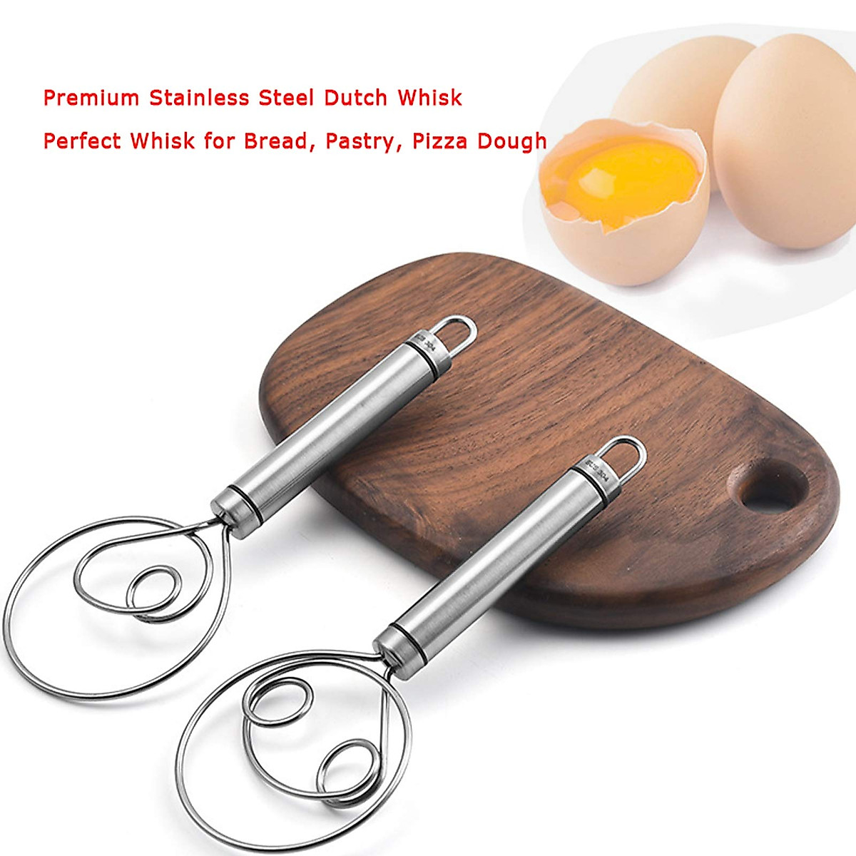 2 Pack Wisk Kitchen Tool,Pizza Dough Mixer Dutch Dough Whisk For Baking Cake Dessert Sourdough Pizza and Pastry,Artisian Blender