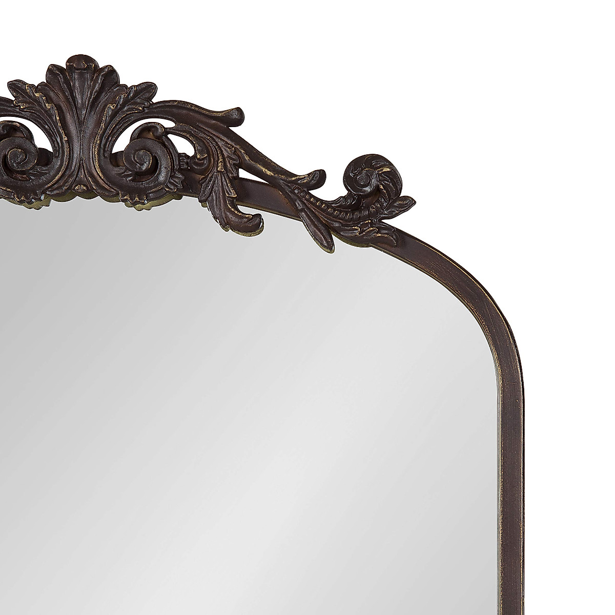 Kate and Laurel Arendahl Traditional Arch Mirror, 19 x 30.75, Antique Bronze, Baroque Inspired Wall Decor