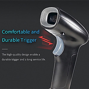 2D 1D Barcode Scanner 2.4G Wireless USB Wired Connection Handheld Bar Code Reader Manual Trigger/Auto Continuous Scanning Support Screen Code Compatible with Windows Android Mac for Supermarket