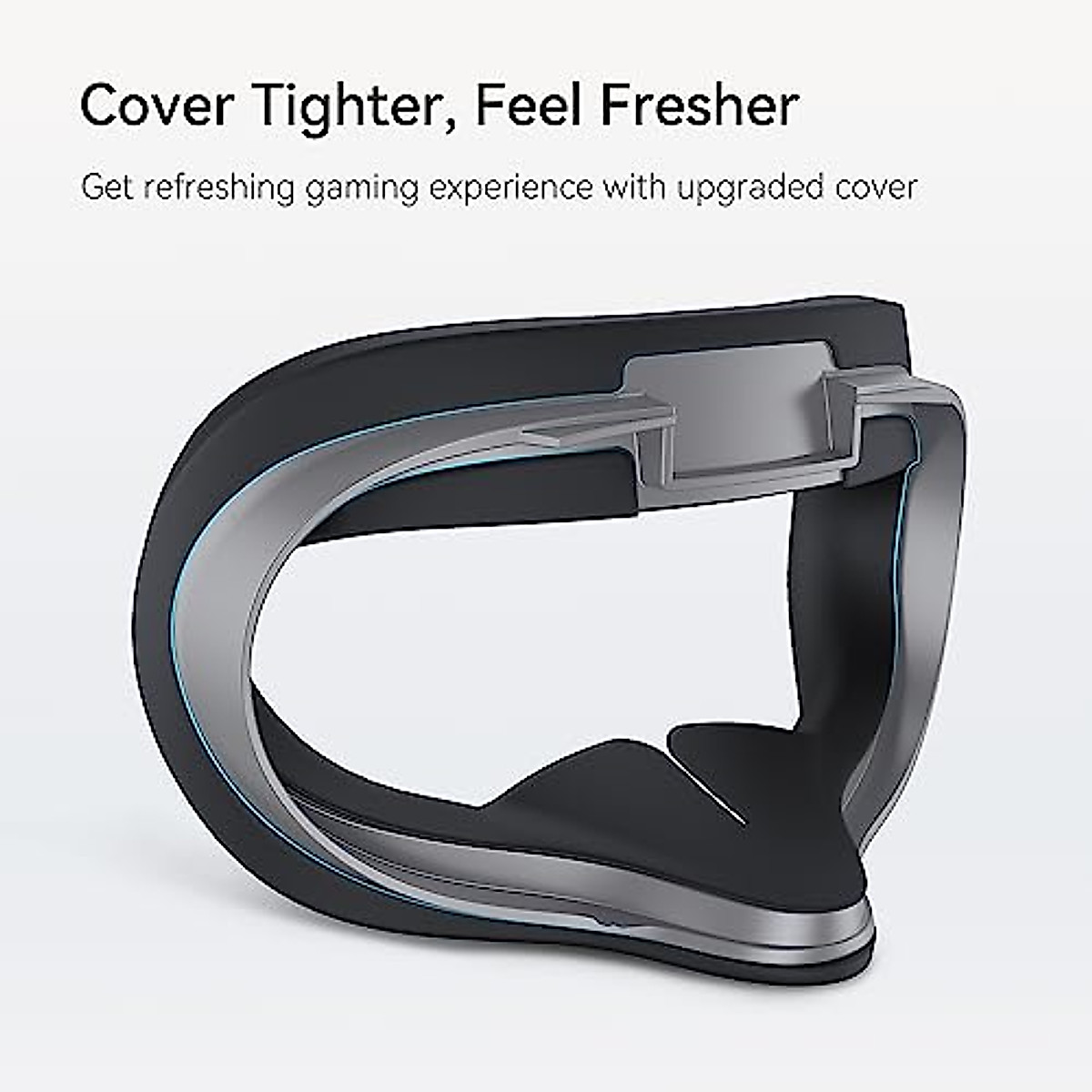 KIWI design Upgraded Face Cushion Cover and Washable Lens Cover Compatible with Quest 2 Accessories, Full-Wrapped Light Blocking Silicone Face Pad Cover