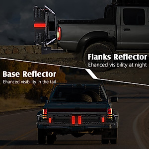 HUUHRIN 60"x21"x6" Cargo Hitch Carrier - 550lbs Capacity Trailer Hitch Cargo Carrier with Waterproof Bag Cover, Net and 2 Reinforced Straps - Folding Car Cargo Carrier Hitch Mount(Black)