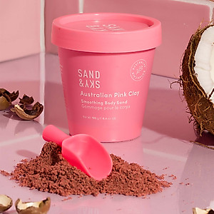 Sand & Sky Australian Pink Clay Smoothing Body Sand. Organic Exfoliating Body Scrub