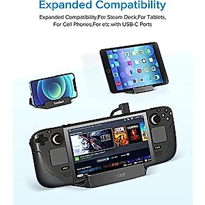 iVoler Docking Station for Steam Deck/ROG Ally,5-in-1 Hub Steam Deck Dock with HDMI 2.0 4K@60HZ, Support PD 3.0 Fast Charging,3 USB-A 3.0 and Fast Charging USB-C Port for Steam Deck/ROG Alloy
