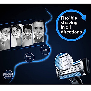 Gbbazu Razor Blades for Men, Mach3 Mens Blade Refills, Manual Men's Refills Razors Precision Cut Blades, Professional with Dual Lubrication, Designed An Extra Close Shave (32Pcs), 32.0 count