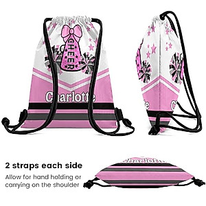Pink Cheer Cheerleaders Drawstring Bag Gym String Bag Sackpack Backpack for Women Men
