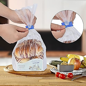 100 Pieces Reusable Blue Plastic Bread Clips Keep Your Food Fresh, Food Storage Bag Clips 7/8 x 1 Inches