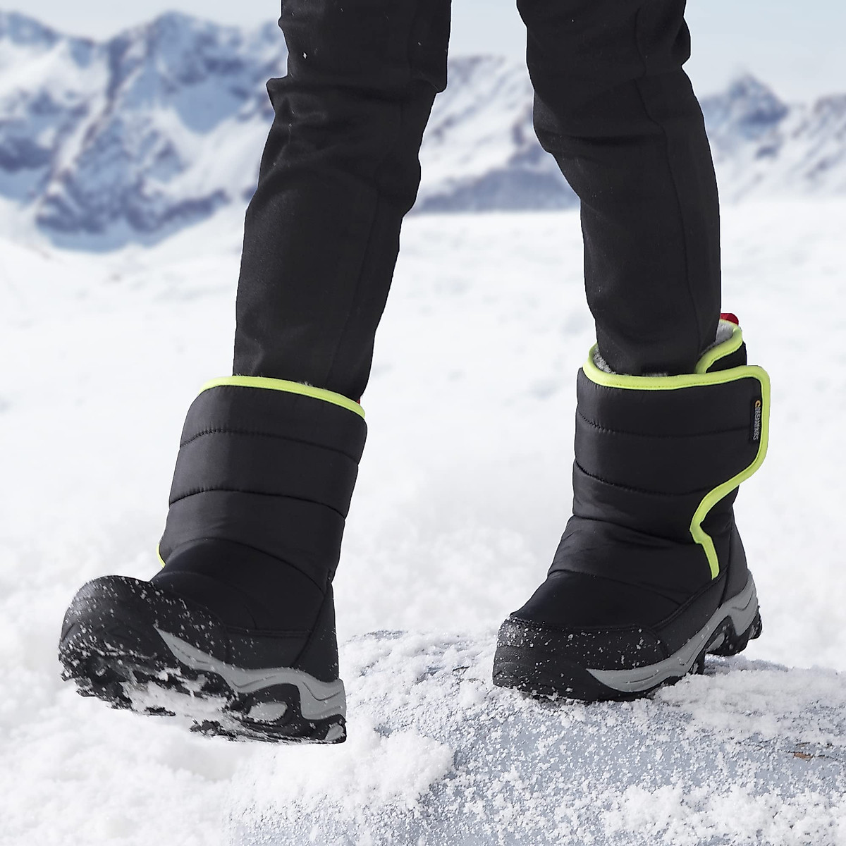 DREAM PAIRS Boys Girls Winter Snow Boots Waterproof for Toddler/Little Kids Black Size 1 Little Kid SDSB2222K