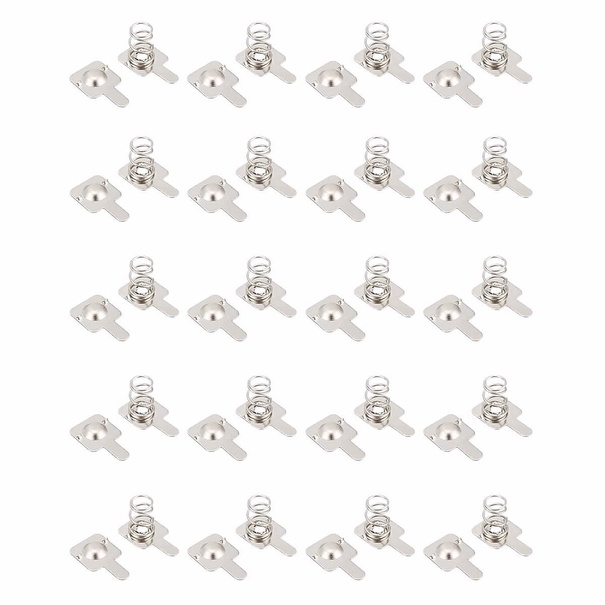 AA AAA Battery Springs YQBOOM 20 Pairs Metal Batteries Spring Contact Plate Replacement for Remote Control Battery Charger 9mmx9mm
