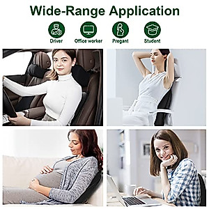 CNAMOY Lumbar Support Pillow Orthopedic Backrest - Memory Foam Back Cushion for Office Chair, Car Seat and Wheelchair to Relieve Back Pain Gifts for Fathers Day Dad Husband Men Birthday Mother