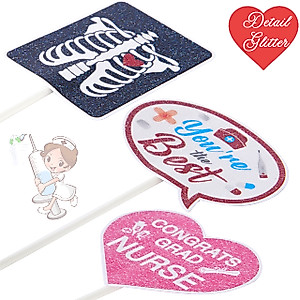 36pcs Nurse Cupcake Toppers Nurse Graduation Party Cake Decoration Medical Rn Party Supplies Favors for Nursing Party Nurse Grad Theme Party Baby Shower Birthday Party