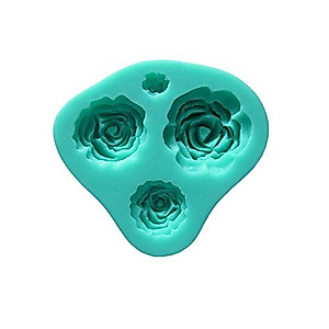 Pard 4 Size Roses Flower Silicone Cake Mold Chocolate Sugarcraft Decorating Fondant Tool, Blue