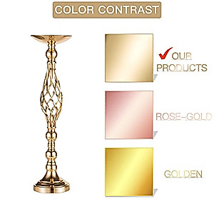 Versatile Metal Flower Arrangement, Candle Holder Stand Set for Wedding Party Dinner Centerpiece Event Restaurant Hotel Decoration (Twist Style, 10 x L)