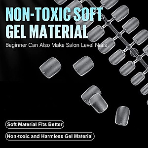 TOMICCA Extra Short Square Nail Tips, 150Pcs Acrylic Nail Tips, 15 Size Double Sided Matte Soft Gel Nail Tips, Nail Extension Tips for Beginner and Professional