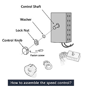 Hongso Fireplace Stove Blower Fan Variable Rheostat Speed On/Off Switch Ctrl with 2 Male Connectors, Fireplace Fan Speed Control