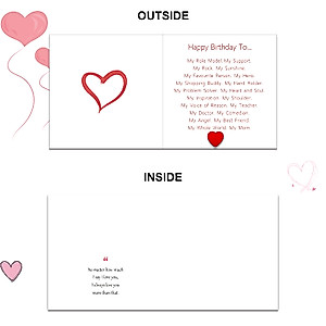 Special Mother’s Birthday Card, Birthday Card for Mom from Daughter Son, Sentimental Card for Mommy, Love You Mom