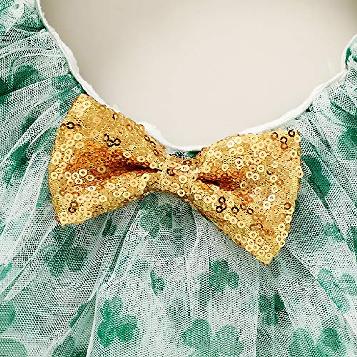 Newborn Infant Baby Girl My 1st St. Patrick's Day Outfit Short Sleeve and Tutu Dress Clove Clothes Set (Green-c, 0-3 Months)