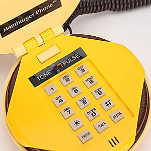 Landline Phone, Hamburger Cheeseburger Burger Phone Telephone Cute Telephones Landline Corded Phone Desktop Phone for Home Hotel Office Decoration Kids Gift