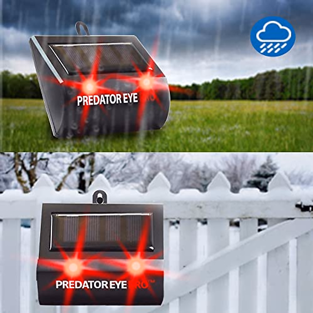 Predator Eye PRO - Aspectek - 4600sq ft Coverage w/Kick Stand Solar Powered Predator Light Deterrent Light Night Time Animal Control - 2 Pack
