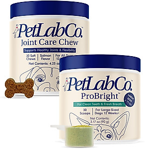 PetLab Co. – Breath & Joint Bundle: Dental Powder for an Effortless Clean in 1 Scoop for Large Dogs & Joint Care Chews for Dogs Supporting Mobility & Occasional Joint Stiffness