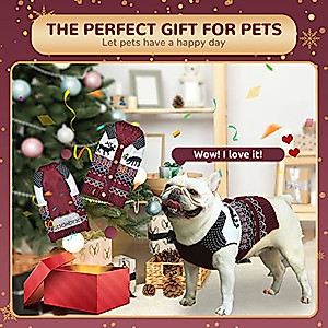 BAEJMJK Dog Christmas Sweater Xmas Pet Dog Turtleneck Clothes for Small Medium Large Dogs Soft Warm Puppy Cat Knit Jumper Dog Outfits Dog Pullover for Fall Winter Red Elk（A,2X-Large）