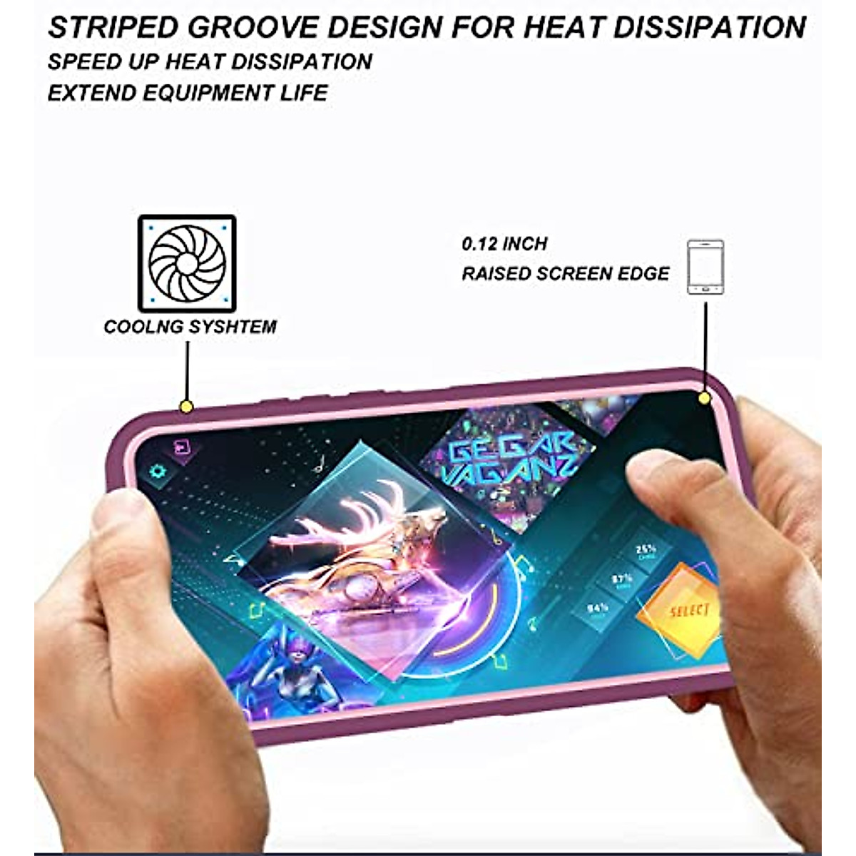 Qinmay for Motorola Moto Edge 2022 Case with HD Screen Protector (2 Packs),Motorola Edge 2022 Case 3 in 1 Heavy Duty Phone Case for Motorola Moto Edge 2022 Phone (WineRed Pink)