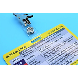 Silver Maple Leaf Order of Draw Badge Card for Phlebotomy – Horizontal Order of Blood Draw Card for Nurses, Nursing Clinicians and RN Students – Phlebotomy Cheat Sheet – Durable and Reliable