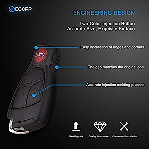 ECCPP IYZ 3312 Uncut Keyless Entry Remote Control Car Key Fob SHELL CASE Replacement for Mercedes-Benz C280 C350 CLK350 E350 S350 CLK500 G500 S600 SL500 IYZ 3312 (Pack of 1)