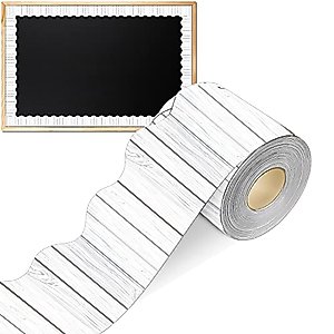 White Wood Border Trim, Roll 66ft Bulletin Board Borders, Poster Board Decorating Supplies, Decoration Strips for Bulletin Board Trim, Teacher Student use for Classroom Decor…