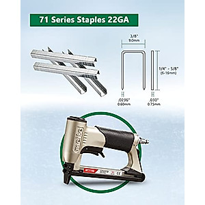 meite MT7116S Pneumatic Upholstery Stapler 22 Gauge 71 Series 3/8" Crown Industrial Fine Wire Stapler with Safety