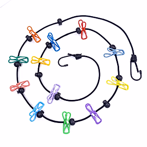 Travel Clothesline with12 Clips,Camping Clothesline Portable,Laundry Line Retractable Outdoor,Travel Drying Rack,Clothes Line Ropes Indoor