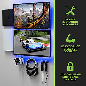 HIDEit Mounts Wall Mount for PS5 DualSense Charging Station - American Company - Steel Mount for PS5 DualSense Charging Station, Works with PlayStation 5 DualSense Controllers - Patent Pending