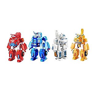 Super Wings - 7" Transforming 4-Pack - Jett, Donnie, Paul, and Astra | Airplane Toys Mini Figures Playset | Fun Preschool Toy Plane for 3 4 5 Year Old Boys and Girls | Birthday Gifts for Kids
