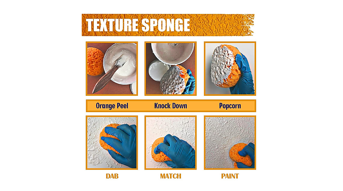 Knockdown Texture Sponge 2-Pack for DIY Wall & Ceiling Textures