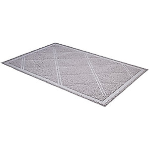 Amazon Basics Less-Mess Cat Litter Box Mat, 24 x 35 Inches, Grey