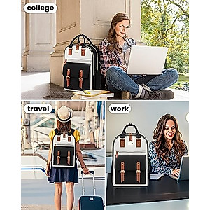 LOVEVOOK Laptop Backpack Women,17.3 Inch Fashion College Backpack with USB Charging Port,Teacher Nurse Work Travel Computer Bag Purse Business Commuter Backpack