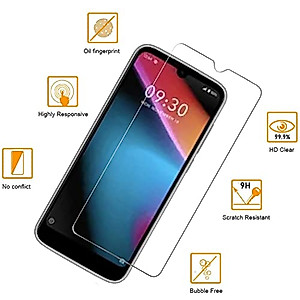 [2-Pack] Tznzxm for Sense TW102 Tempered Glass Screen Protector,Sense TW102 Case, Sense TW102 Phone Case, Flexible Soft TPU Scratch Resistant Non-Slip Back Cover Rubber Slim Case for Sense TW102