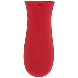 Lodge 5-Quart Pre-Seasoned Cast Iron Deep Skillet and Cover with Red Silicone Hot Handle Holder