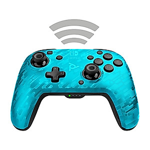 PDP REMATCH Enhanced Wireless Licensed Nintendo Switch Pro Controller, Switch Lite/OLED Compatible, Customizable Buttons/Joysticks, Motion Sensing (Blue Camo)