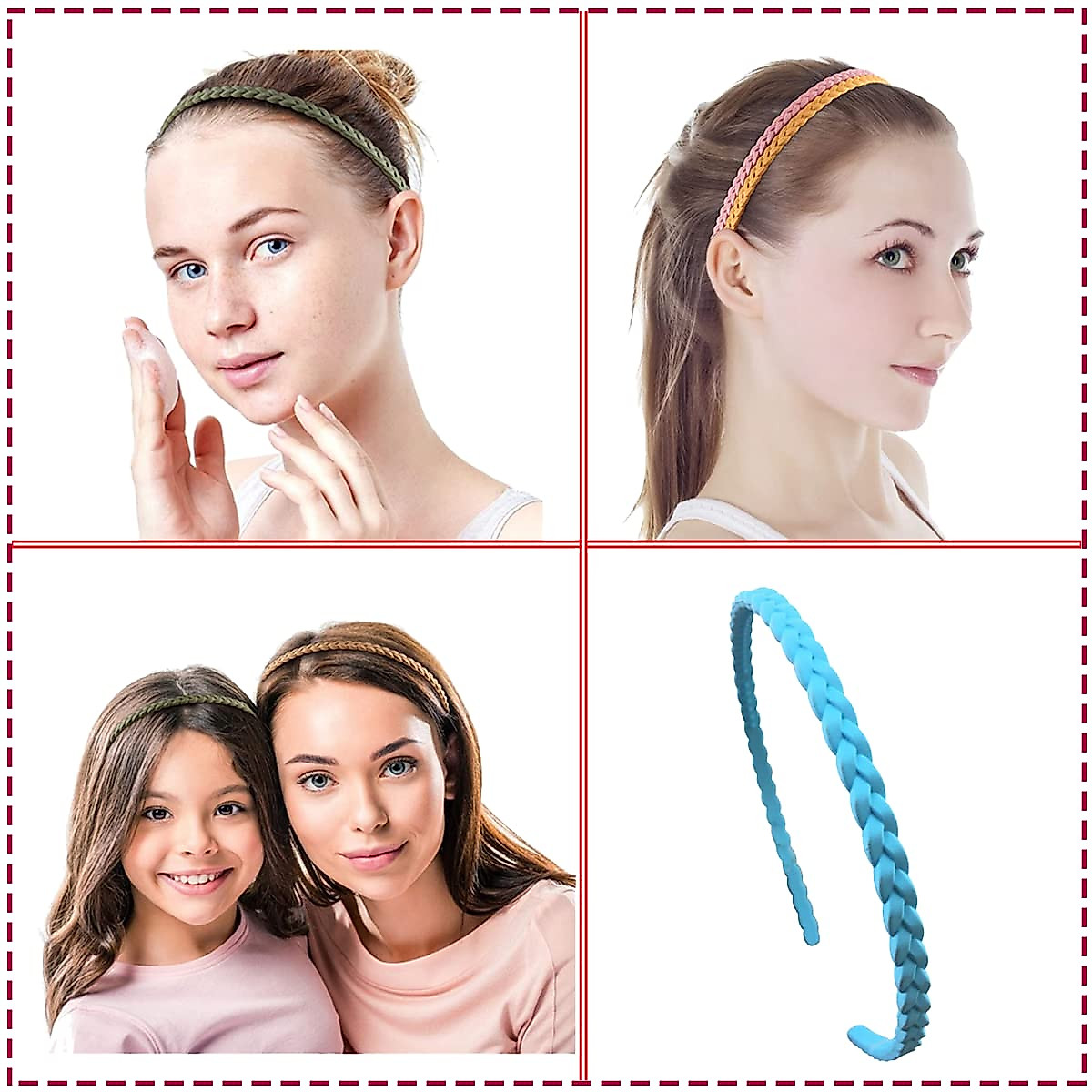 Springtime 12pcs Colorful Thin Headbands for Women 6mm Light Pigtail Skinny Hairbands for Girls Hard Teeth Headbands For Kids Teens